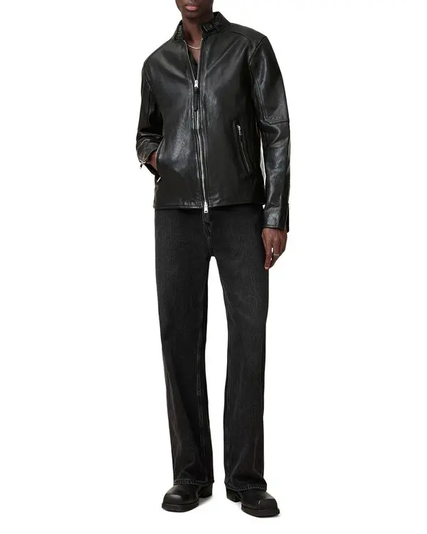 Allsaints Cora Slim Fit Zip-Up Jacket - Jet Black | Editorialist